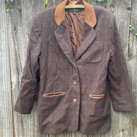 Express | Jackets & Coats | Vintage Express Wool Jacket With Leather ...